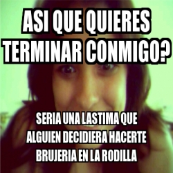 Meme Personalizado - asi que quieres terminar conmigo? seria una ...