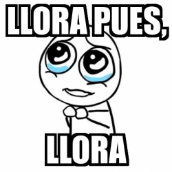 Meme Por favor - LLORA PUES, LLORA - 3428913