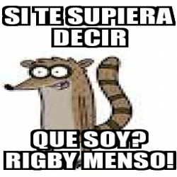 Meme Personalizado - Si te supiera decir que soy? rigby menso! - 3500822