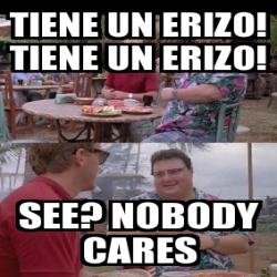 Meme Personalizado - Tiene un erizo! tiene un erizo! See? nobody cares ...