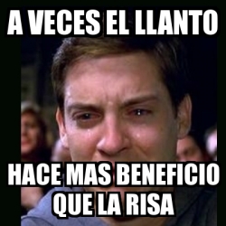 Meme crying peter parker - A VECES EL LLANTO HACE MAS BENEFICIO QUE LA ...