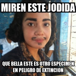 Meme Personalizado - Miren este jodida Que bella este es otro especimen ...