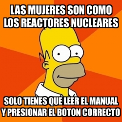 Meme Homer - las mujeres son como los reactores nucleares solo tienes ...