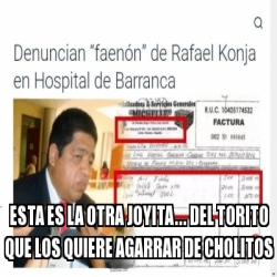 Meme Personalizado - ESTA ES LA OTRA JOYITA... DEL TORITO QUE LOS ...