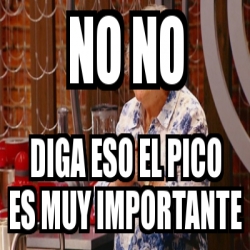 Meme Personalizado - No no Diga eso El pico es muy importante - 30190343