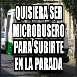 Meme Personalizado - Quisiera ser microbusero para subirte en la parada ...