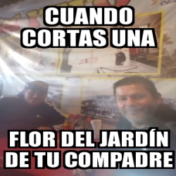 Meme Personalizado - Cuando cortas una Flor del jardÃ­n de tu compadre ...