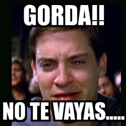 Meme crying peter parker - Gorda!! No te vayas..... - 30042519