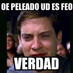 Meme crying peter parker - Oe peleado ud es feo Verdad - 30045418
