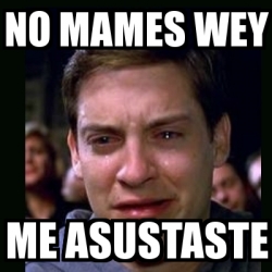 Meme crying peter parker - no mames wey me asustaste - 30449257