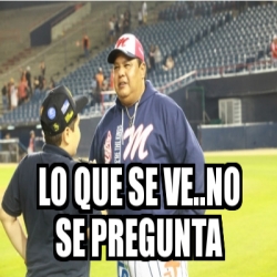 Meme Personalizado - LO QUE SE VE..NO SE PREGUNTA - 30520196