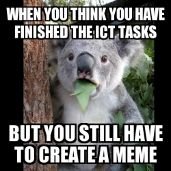 Meme Koala - when you think you have finished the ICT tasks But you ...