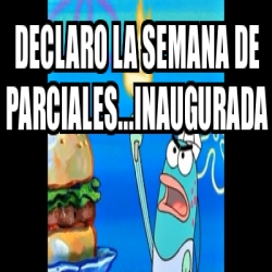 Meme Personalizado - Declaro la semana de parciales...inaugurada - 30567332