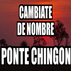 Meme Personalizado - CAMBIATE DE NOMBRE PONTE CHINGON - 30584763