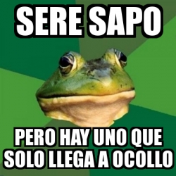 Meme Foul Bachelor Frog - sere sapo pero hay uno que solo llega a ...