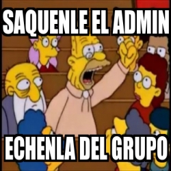 Meme Personalizado - saquenle el admin echenla del grupo - 30685879