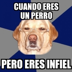 Meme Perro Racista - cuando eres un perro pero eres infiel - 30691074