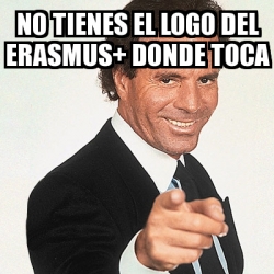 Meme Julio Iglesias - No tienes el logo del Erasmus+ donde toca - 30736596