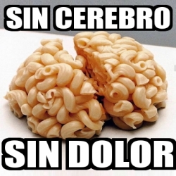 Meme Personalizado - SIN CEREBRO Sin dolor - 30749990