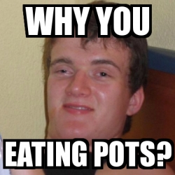 Meme Stoner Stanley - why you eating pots? - 30778341