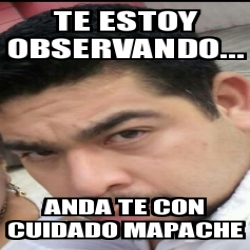 Meme Personalizado - Te estoy observando... Anda te con cuidado Mapache ...