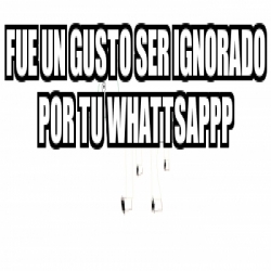 Meme Personalizado - fue un gusto ser ignorado por tu whattsappp - 30916253