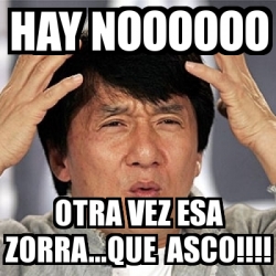Meme Jackie Chan - Hay noooooo Otra vez esa zorra...que asco!!!! - 30928741