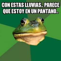 Meme Foul Bachelor Frog - con estas lluvias.. parece que estoy en un ...