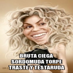 Meme Personalizado - Bruta ciega sordomuda Torpe traste y testaruda ...