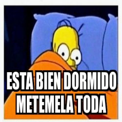 Meme Personalizado - Esta bien dormido metemela toda - 30935364