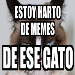 Meme Personalizado - Estoy harto de memes De ese gato - 30939187