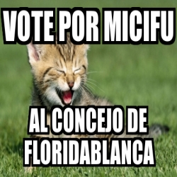 Meme Personalizado - Vote por micifu al concejo de floridablanca - 30959746