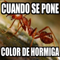 Meme Personalizado - Cuando se pone Color de hormiga - 30960224
