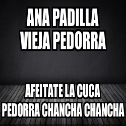 Meme Personalizado - Ana Padilla vieja pedorra Afeitate la cuca pedorra ...