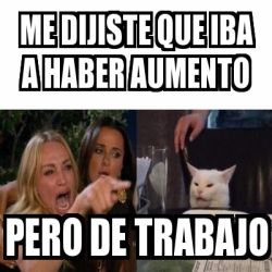 Meme Personalizado - Me dijiste que iba a haber aumento Pero de trabajo ...
