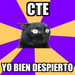 Meme Anxiety Cat - CTE YO BIEN DESPIERTO - 31109011