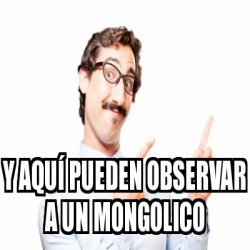 Meme Personalizado - Y aquÃ­ pueden observar a un mongolico - 31119275