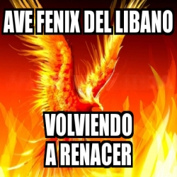 Meme Personalizado - AVE FENIX DEL LIBANO VOLVIENDO A RENACER - 31126436