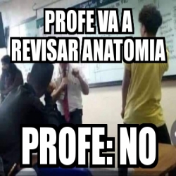 Meme Personalizado - Profe va a revisar Anatomia Profe: No - 31134352