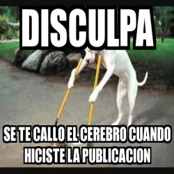 Meme Personalizado - disculpa se te callo el cerebro cuando hiciste la ...