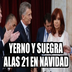 Meme Personalizado - Yerno y suegra alas 21 en navidad - 31174915
