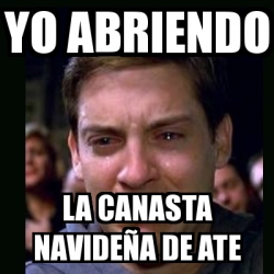 Meme crying peter parker - Yo abriendo La canasta navideÃ±a de Ate ...