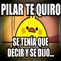 Meme Personalizado - Pilar Te quiro Se tenía que decir y se dijo ...