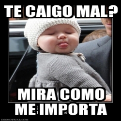 Meme Personalizado - TE CAIGO MAL? MIRA COMO ME IMPORTA - 31215487