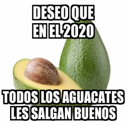 Meme Personalizado - Deseo que en el 2020 Todos los aguacates les ...