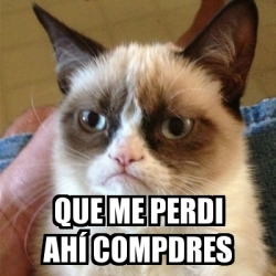 Meme Grumpy Cat - que me perdi ahÃ­ compdres - 31263749