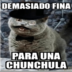 Meme Personalizado - Demasiado fina Para una chunchula - 31279139