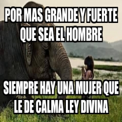 Meme Personalizado - por mas grande y fuerte que sea el hombre siempre ...