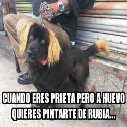 Meme Personalizado - CUANDO ERES PRIETA PERO A HUEVO QUIERES PINTARTE ...