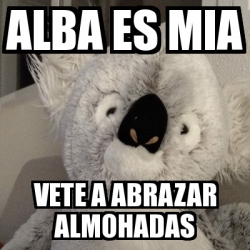 Meme Personalizado - Alba es mia Vete a abrazar almohadas - 31303837